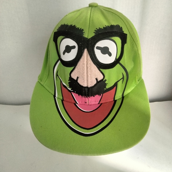 Other | The Muppets Green Kermit The Frog Flat Brim Cap Hat | Poshmark